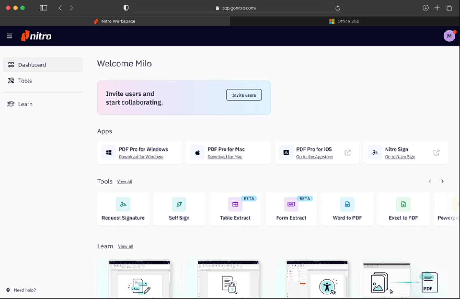 Getting Started in Nitro Workspace