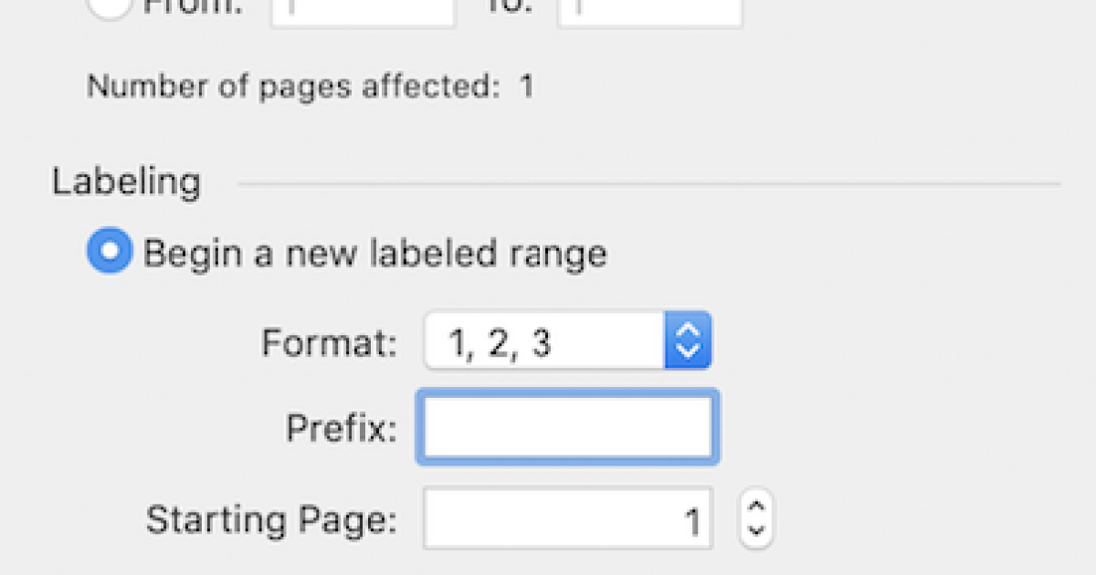 Adding Page Labels