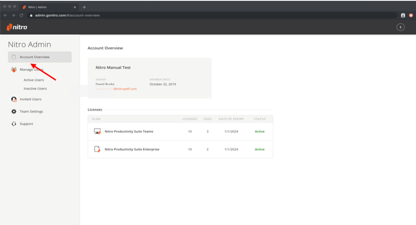 View Account Details | Nitro