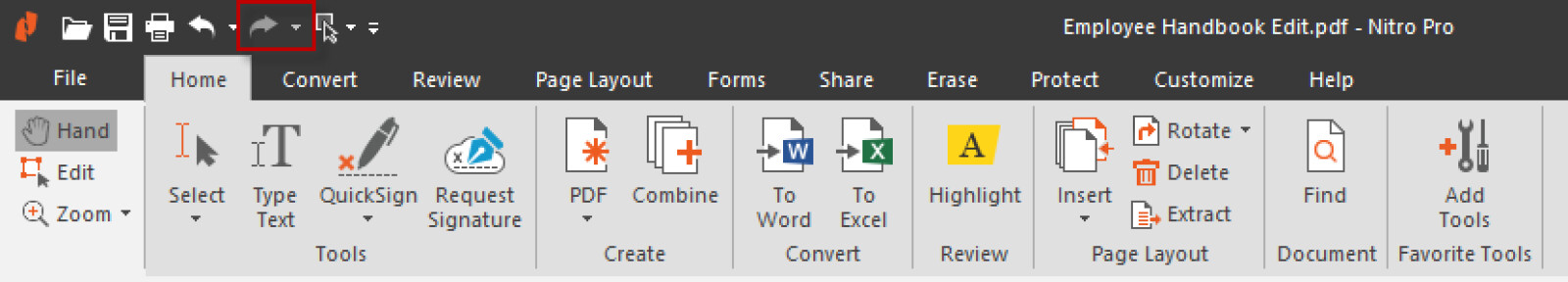 Undo and Redo Actions in a PDF File | Nitro