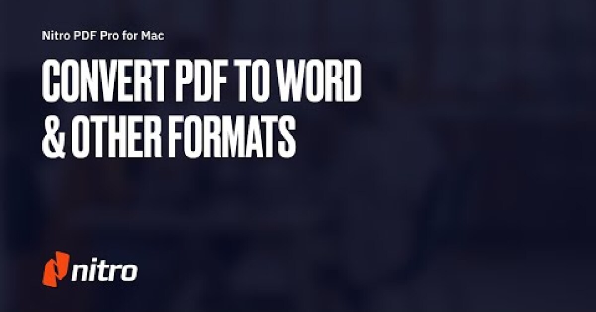 How to Convert a PDF file with Nitro PDF Pro